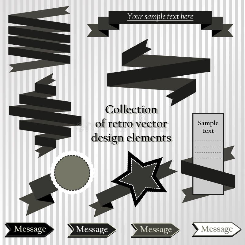 Set of Ribbons, Labels and Web Elements Stock Vector - Illustration of ...
