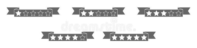Set of Ribbons with Rating Stars Stock Vector - Illustration of ...