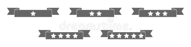 Set of Ribbons with Rating Stars Stock Vector - Illustration of modern ...