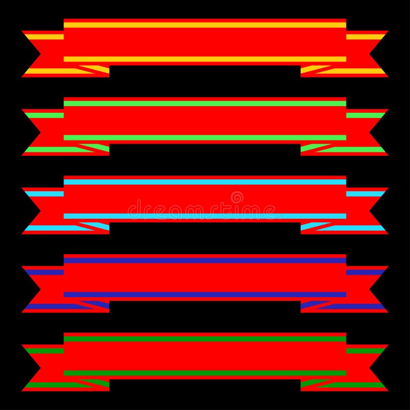 A set of ribbons. stock vector. Illustration of retro - 183432809