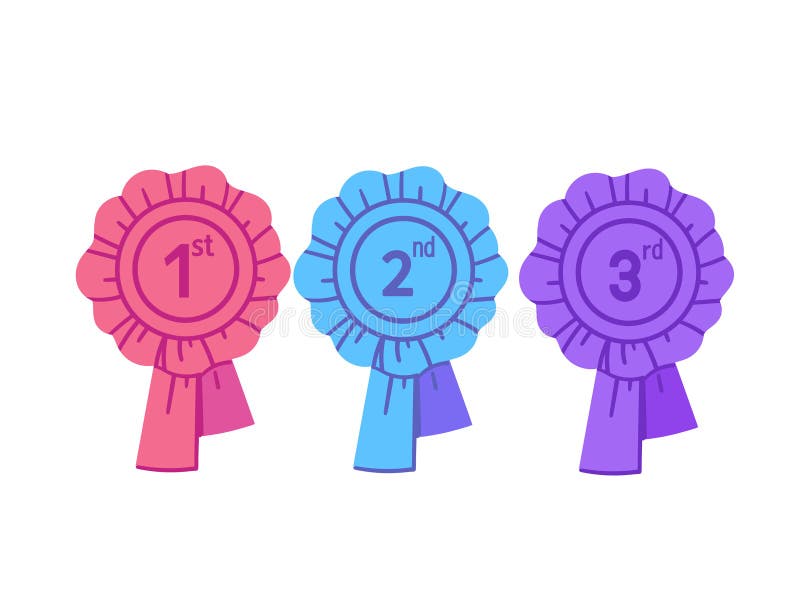 Set of Ribbons with 1st 2nd 3rd Places Vector Illustration Isolated on ...