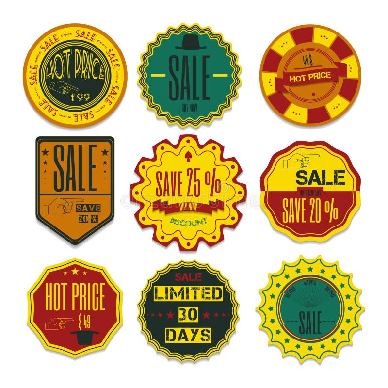 Set of Ribbons, Stickers, Labels. Vector.Set of Ribbons, Sticker Stock ...