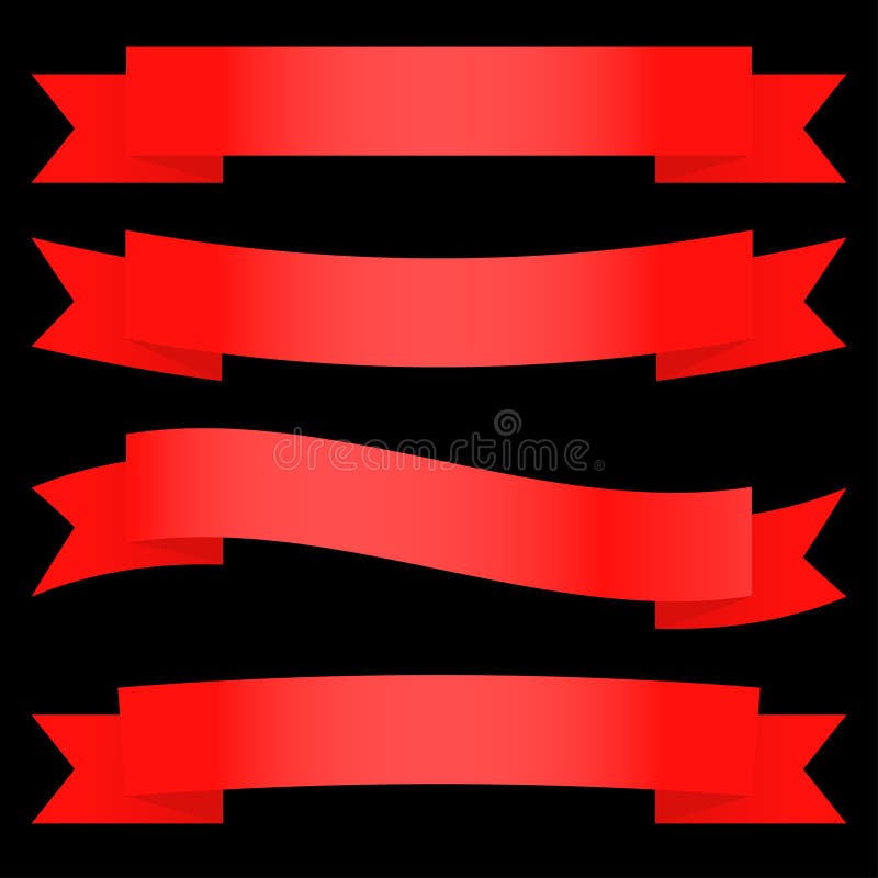 A Set of the Ribbons. Vector Illustration. Stock Vector - Illustration ...