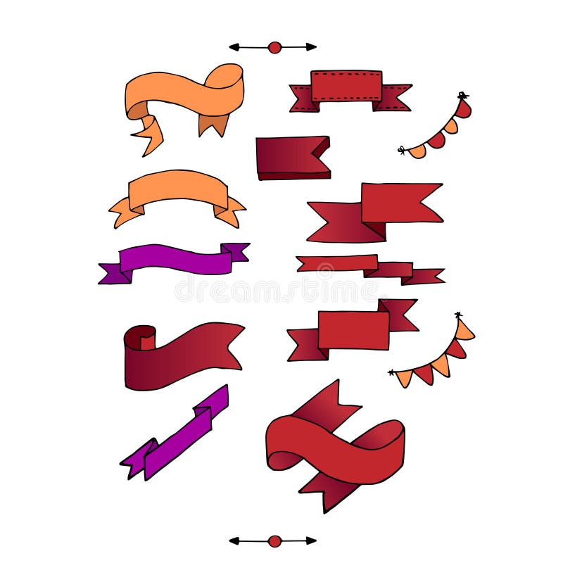 Set of Ribbons. Vector Illustration of Different Colors Stock ...