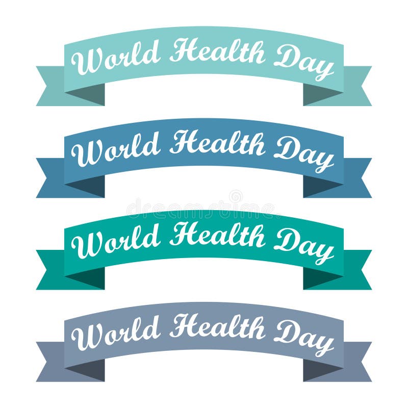Set of Ribbons with World Health Day. Vector Illustration Stock Vector ...