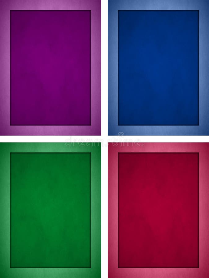 Set of Rich Colored Parchment. Light Colored Frames. Portrait ...