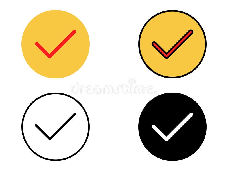 Set of Right Checkmark Collection Icon Illustration Stock Vector ...