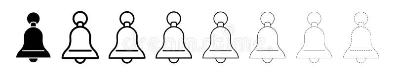 Set of Ring Bell Different Line Shapes, Thin Line Design Vector ...