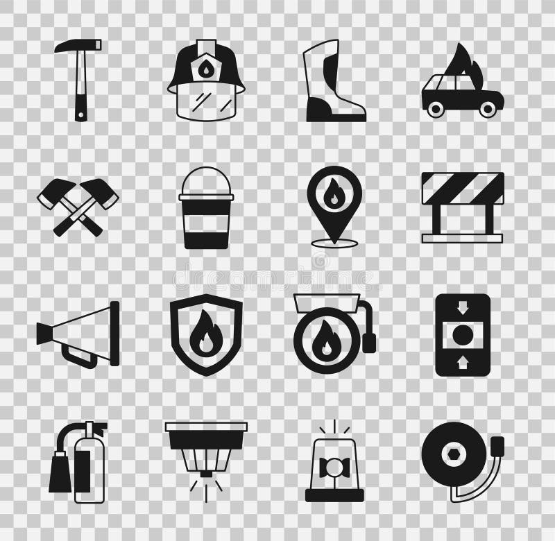 Set Ringing Alarm Bell, Fire System, Road Barrier, Boots, Bucket ...