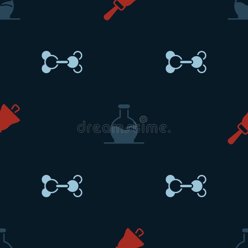 Set Ringing Bell, Test Tube and Molecule on Seamless Pattern. Vector ...