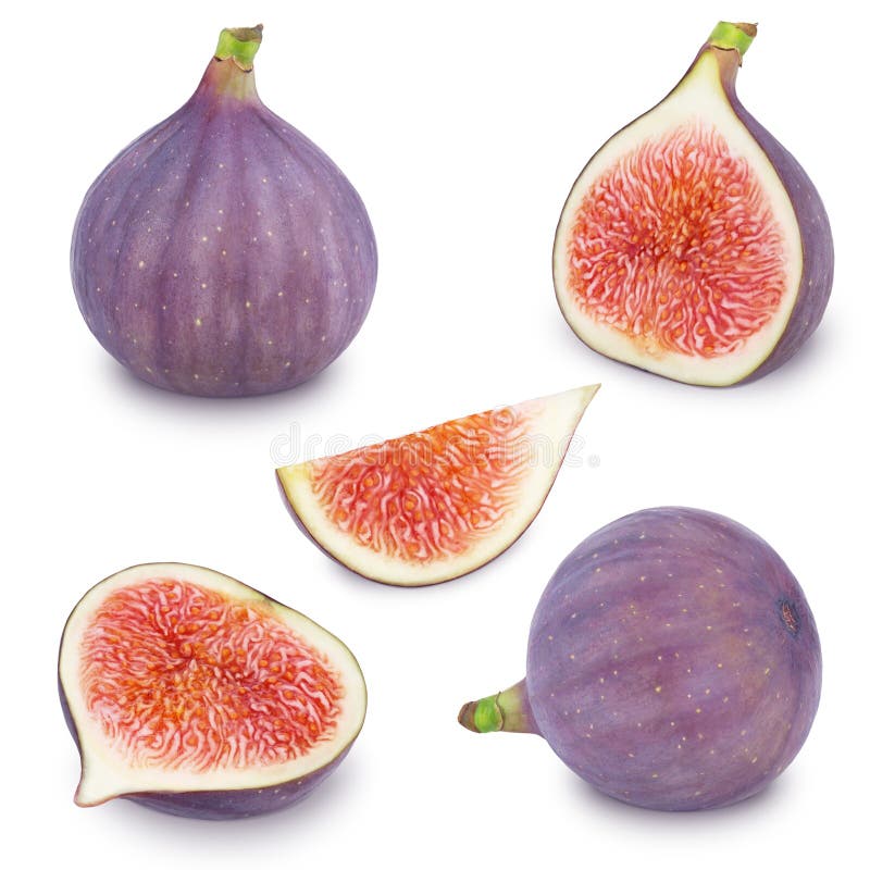 Set of Ripe Figs Isolated on a White. Stock Image - Image of closeup ...