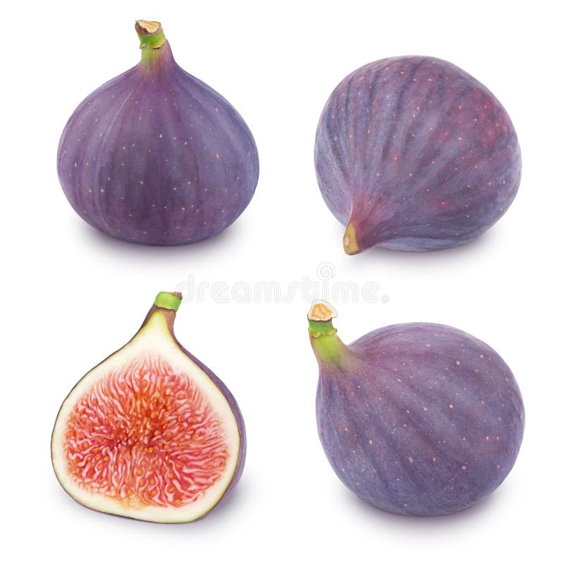 Set of Ripe Figs Isolated on a White. Stock Photo - Image of ...