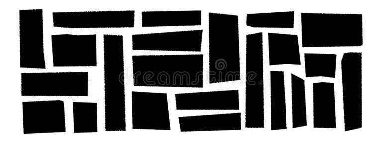 Set of Ripped Rectangular Shapes. Torn Paper Items for Collage, Design ...