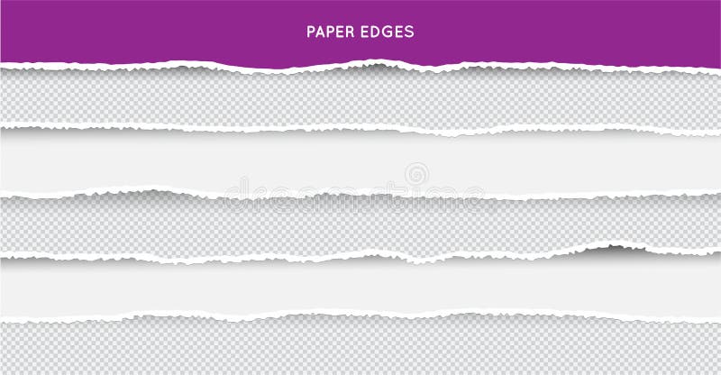 Set of Ripped and Torn Paper Stripes. Texture of Paper with Damaged ...