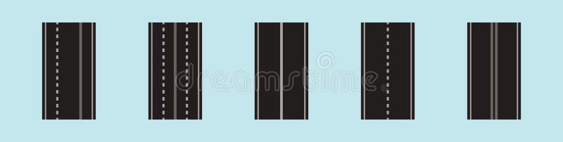 Set of Road Cartoon Icon Design Template with Various Models. Vector ...