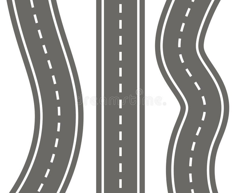 Set Road Icon Vector. Vector Illustration of Different Roads Stock ...