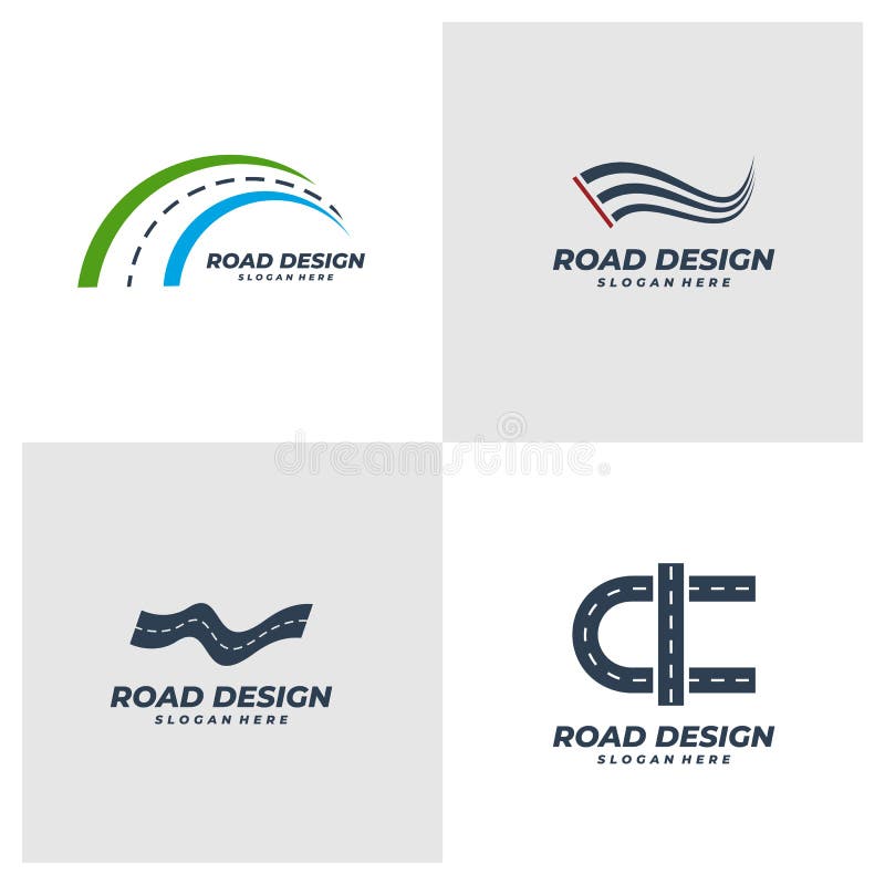 Set of Road Logo Vector Template, Creative Road Logo Design Concepts ...