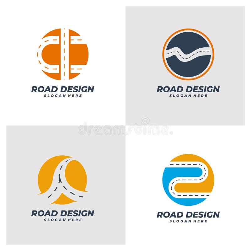 Set of Road Logo Vector Template, Creative Road Logo Design Concepts ...