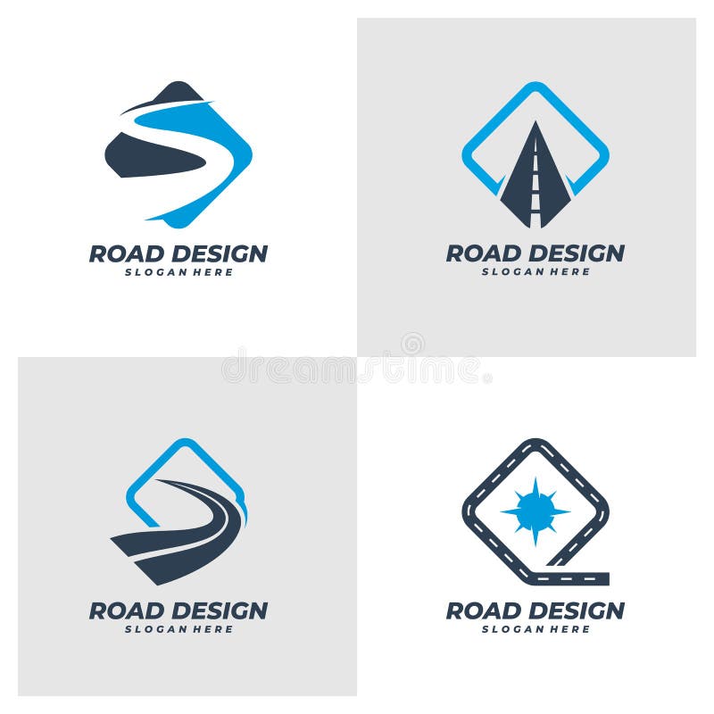 Set of Road Logo Vector Template, Creative Road Logo Design Concepts ...