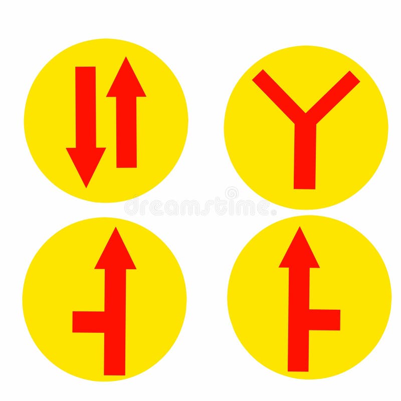 Set of Road Navigation Arrow Icons. Stock Vector - Illustration of ...