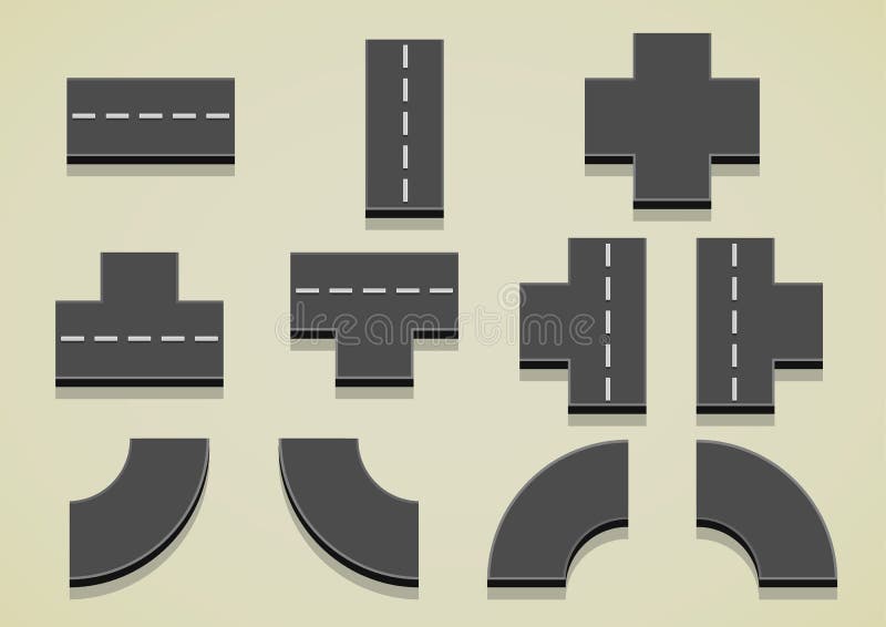 Road parts stock vector. Illustration of junction, segment - 49517525