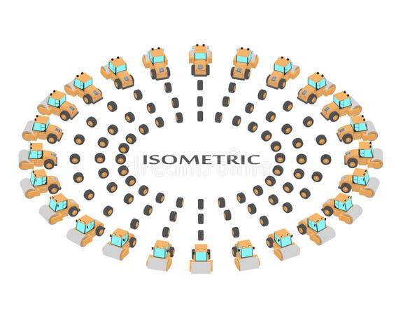 A Set of 24 Road Rollers from Different Angles. Stock Vector ...