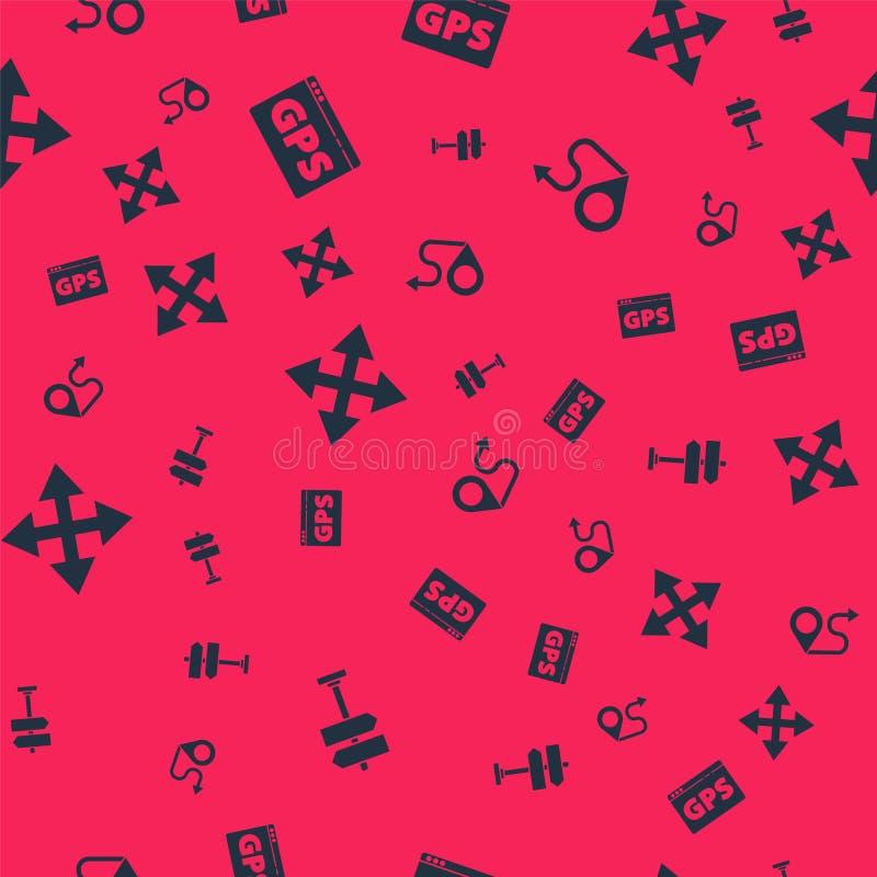 Set Road Traffic Sign, Gps Device with Map, and Route Location on ...