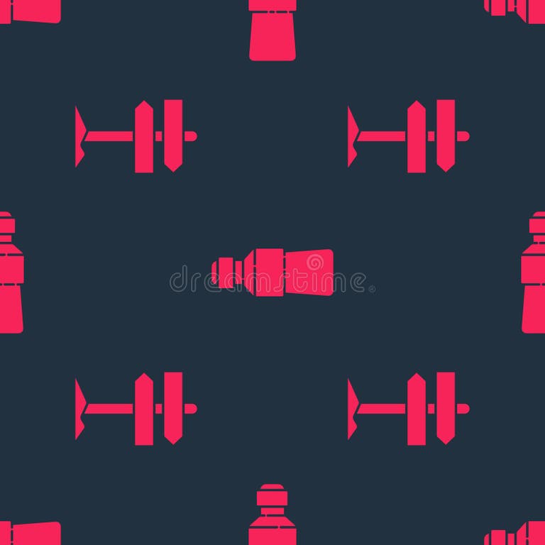 Set Road Traffic Signpost and Bottle of Water on Seamless Pattern ...