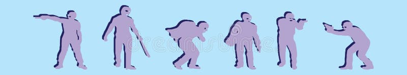 Set of Robber Cartoon Icon Design Template with Various Models. Vector ...