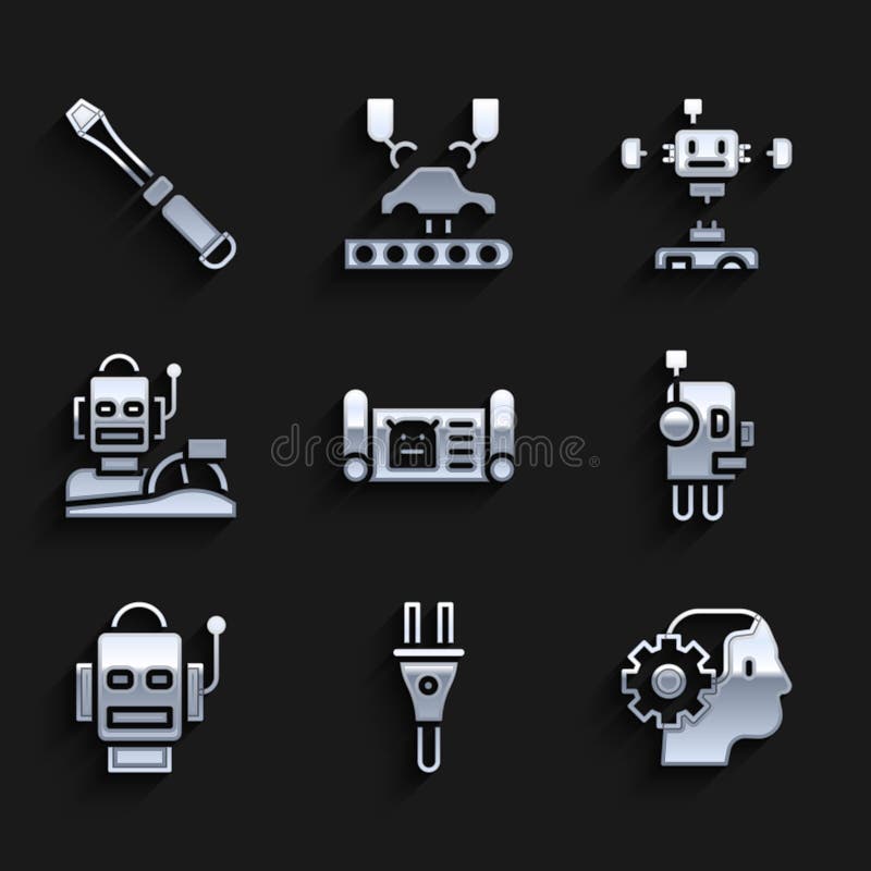 Set Robot Blueprint, Electric Plug, Humanoid Robot, Humanoid Driving ... Set Robot Blueprint, Electric Plug, Humanoid Robot, Humanoid Driving ...