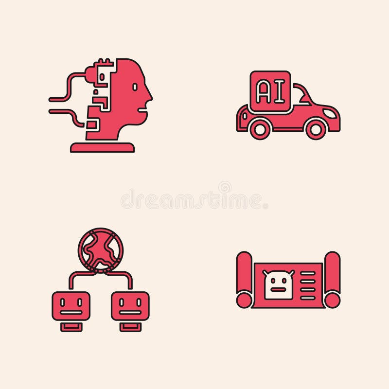 Set Robot Blueprint, for Maintenance, Autonomous Smart Car and ...