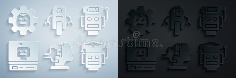 Set Robot for Maintenance, Low Battery Charge, and Icon. Vector Stock ...