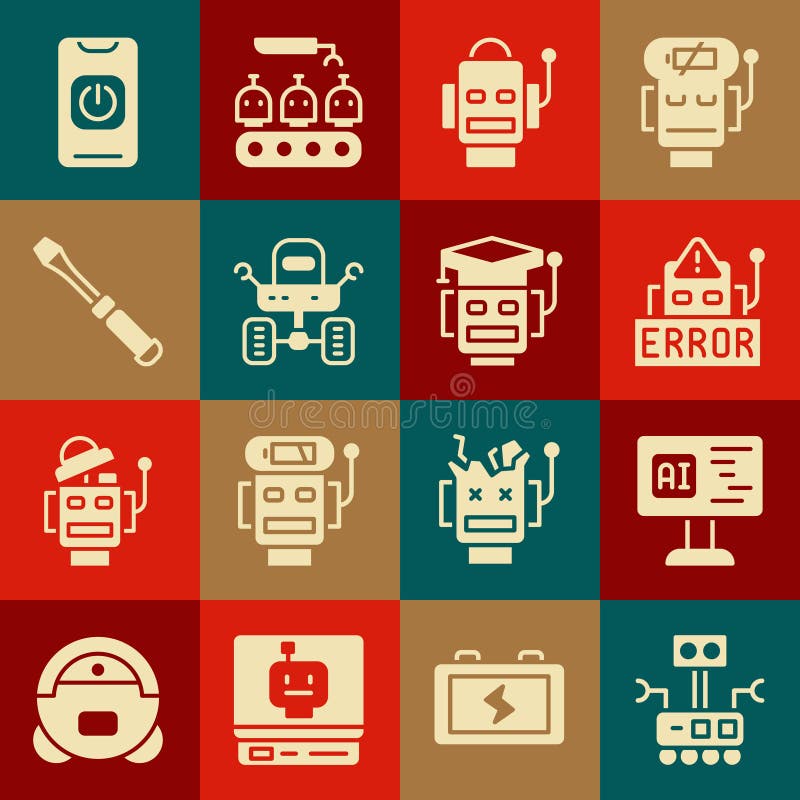 Set Robot, Software, Error in Robot, Mars Rover, Screwdriver, Turn Off ... Set Robot, Software, Error in Robot, Mars Rover, Screwdriver, Turn Off ...