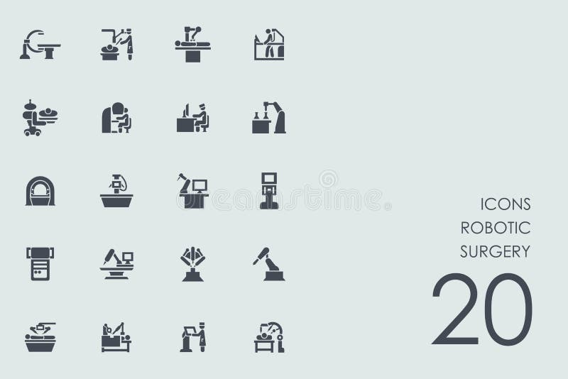 Set of Robotic Surgery Icons Stock Vector - Illustration of concept ...
