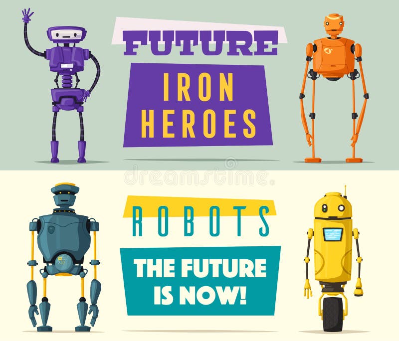 Robots Technology Science Future Banner Stock Vector - Illustration of ...