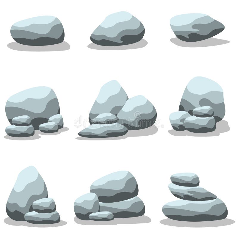 Set of Rock Vector Art Illustration Stock Vector - Illustration of ...