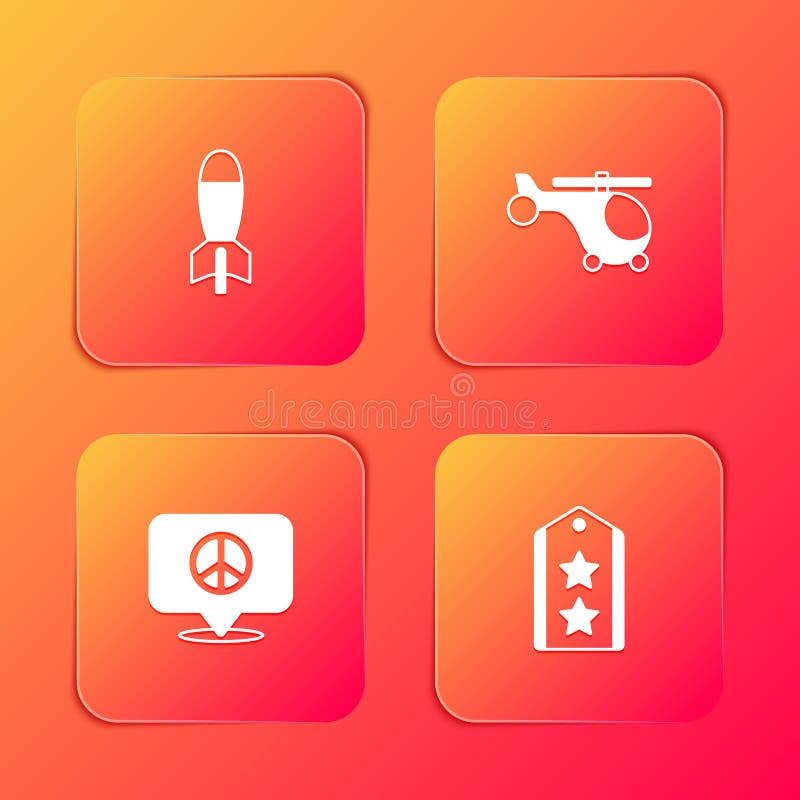Set Rocket Launcher, Helicopter, Location Peace and Military Rank Icon ...