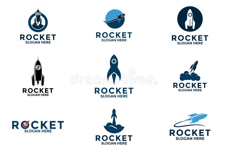 Set of Rocket Logo Design Icon Template, Collection Rocket Launch Logo ...