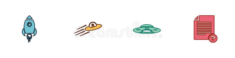 Set Rocket Ship with Fire, UFO Flying Spaceship and Alien, and Unknown ... Set Rocket Ship with Fire, UFO Flying Spaceship and Alien, and Unknown ...