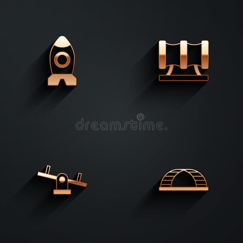 Set Rocket Ship Toy, Kid Playground Slide Pipe, Seesaw and Monkey Bar ...