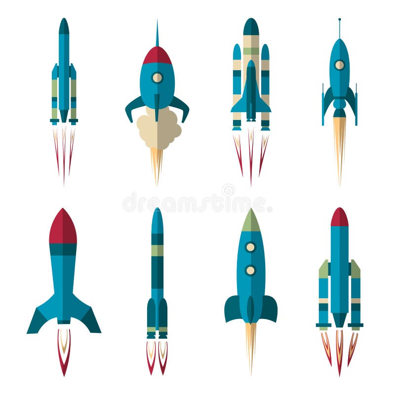 Set of rockets stock vector. Illustration of modern, graphic - 78517824