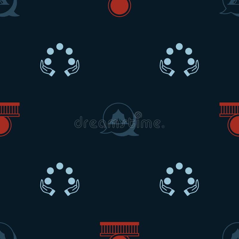 Set Roller Coaster, Circus Tent and Juggling Ball on Seamless Pattern ...