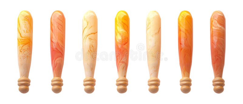 Set of Rolling Pins in Five Different Poses on Transparent Background ...