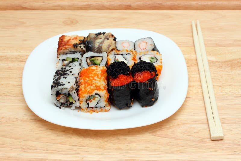 Set of rolls on plate stock image. Image of green, meal - 19613435