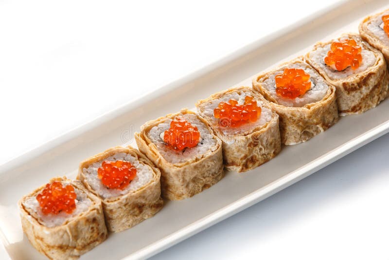 Set of Rolls Which Have Been Laid Out in a Row on a White Rectangular ...