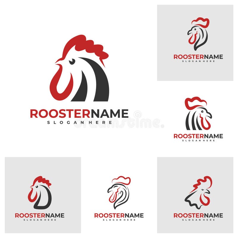 Set of Rooster Logo Vector Template, Creative Rooster Head Logo Design ...