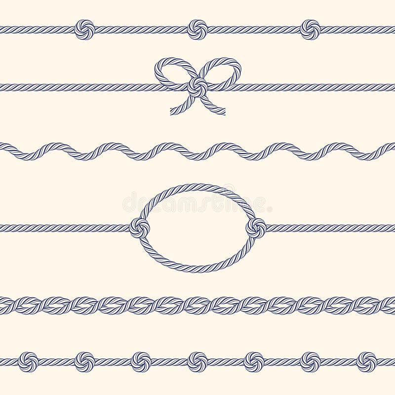 Nautical rope border stock illustration. Illustration of knot - 41454803