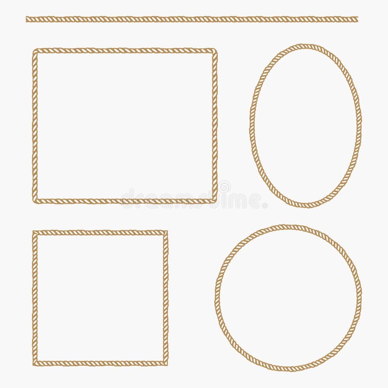 Set of Rope Frame. Vector Illustration. Stock Vector - Illustration of ...