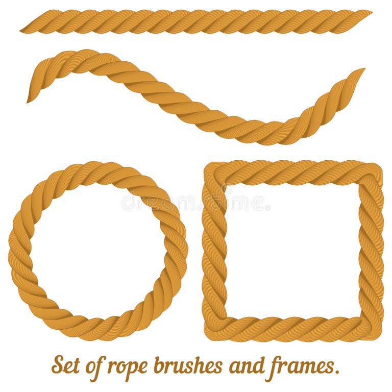 Set of Rope Frames and Brushes. Vector. Stock Vector - Illustration of ...