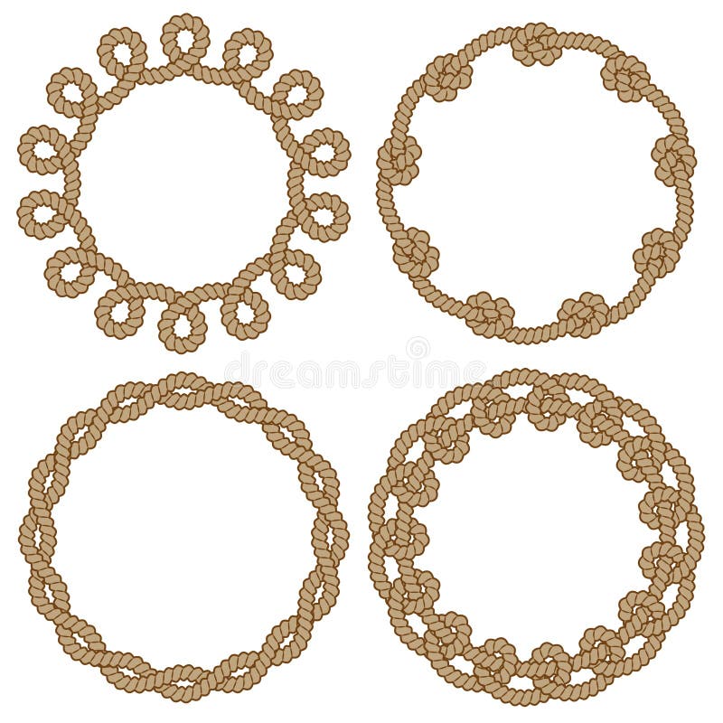 Set of rope frames stock vector. Illustration of collection - 75760689